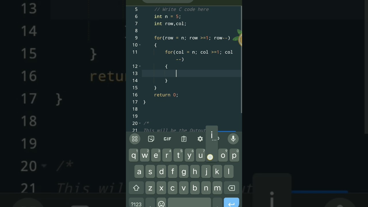 Pattern no.27 || C language #programming #coding #cpattern #clanguage #ccode #programming #pattern