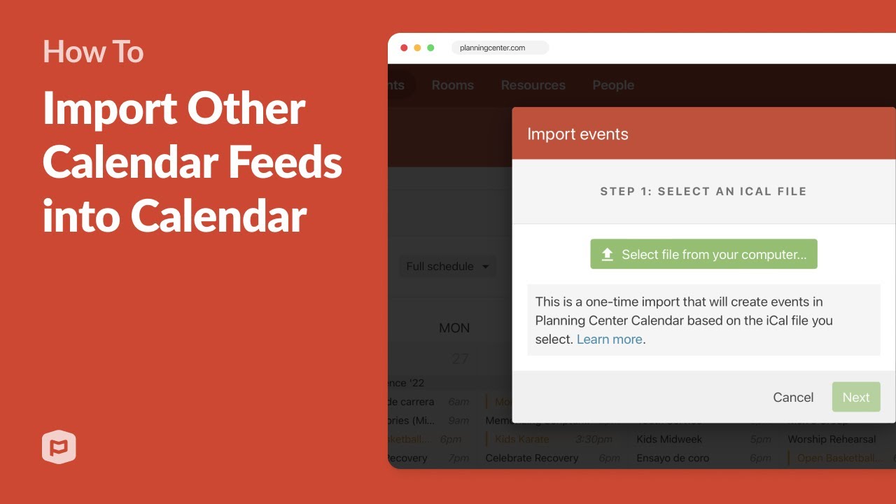 How to Import Other Calendar Feeds into Planning Center Calendar - Victory Life Church