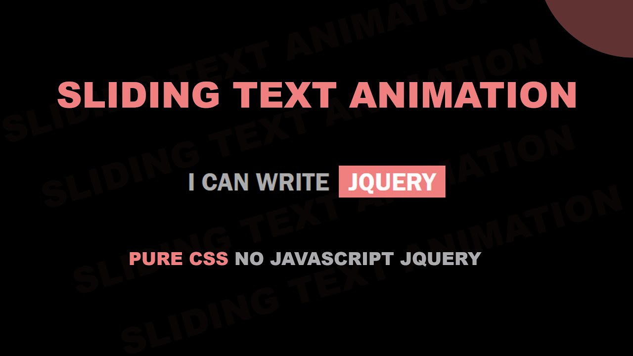 Sliding Texts Animation Using Only HTML & CSS