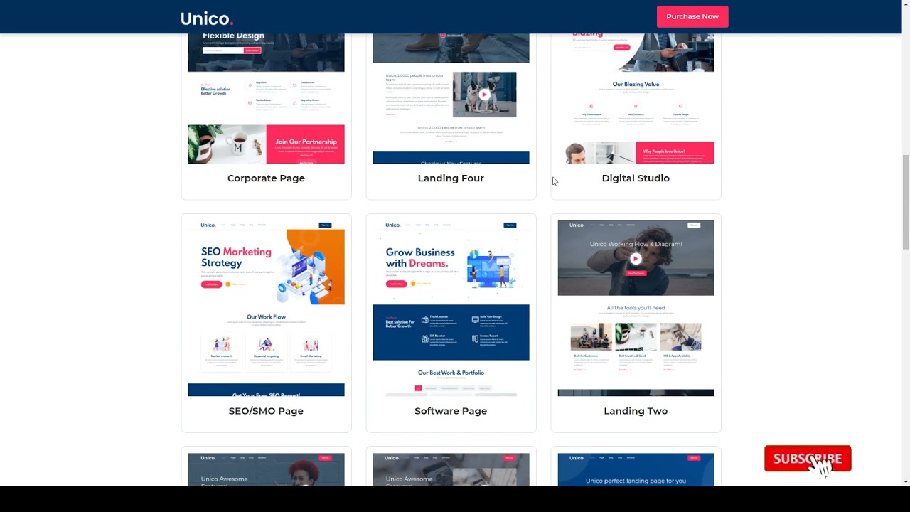 Unico - Multipurpose WordPress Theme saas software theme Website Builder