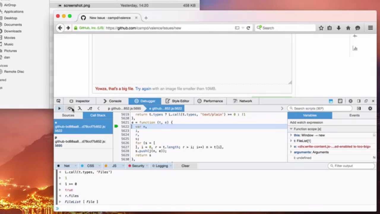 Using the Firefox DevTools to Debug fetch() on GitHub