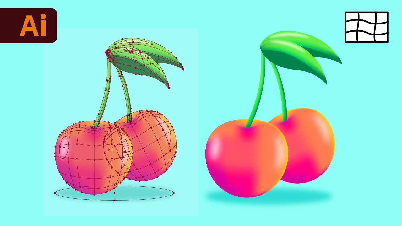 Adobe Illustrator Tutorial - How Use the Gradient Mesh Tool