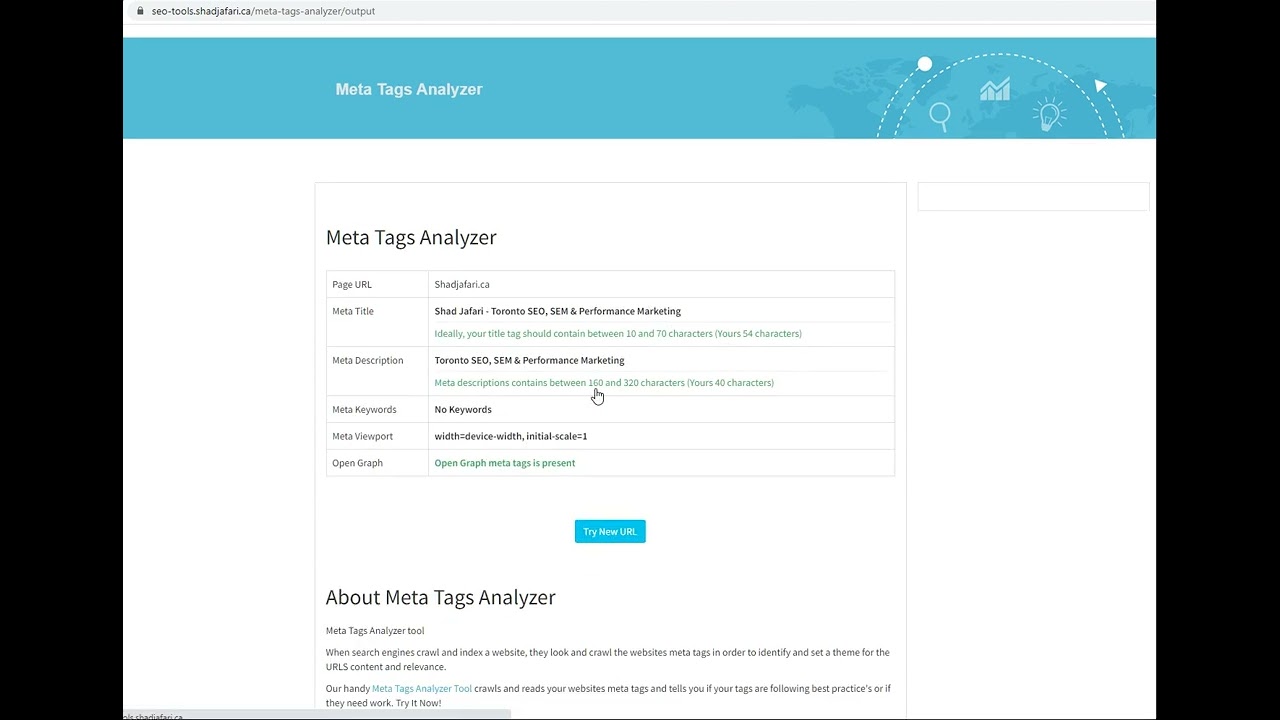 Meta Tag Analyzer SEO Tool - How To Use