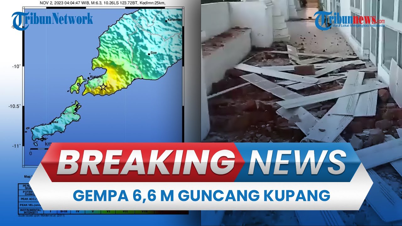 BREAKING NEWS: Gempa 6,6 Magnitudo Guncang Kota Kupang, Warga Panik, Kantor Gubernur NTT Retak ...