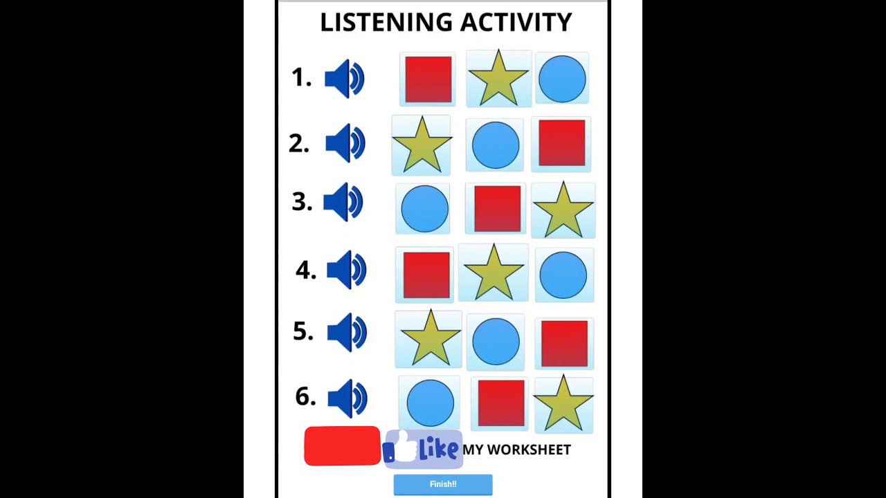 Listening activity LIVE WORKSHEET SHAPES