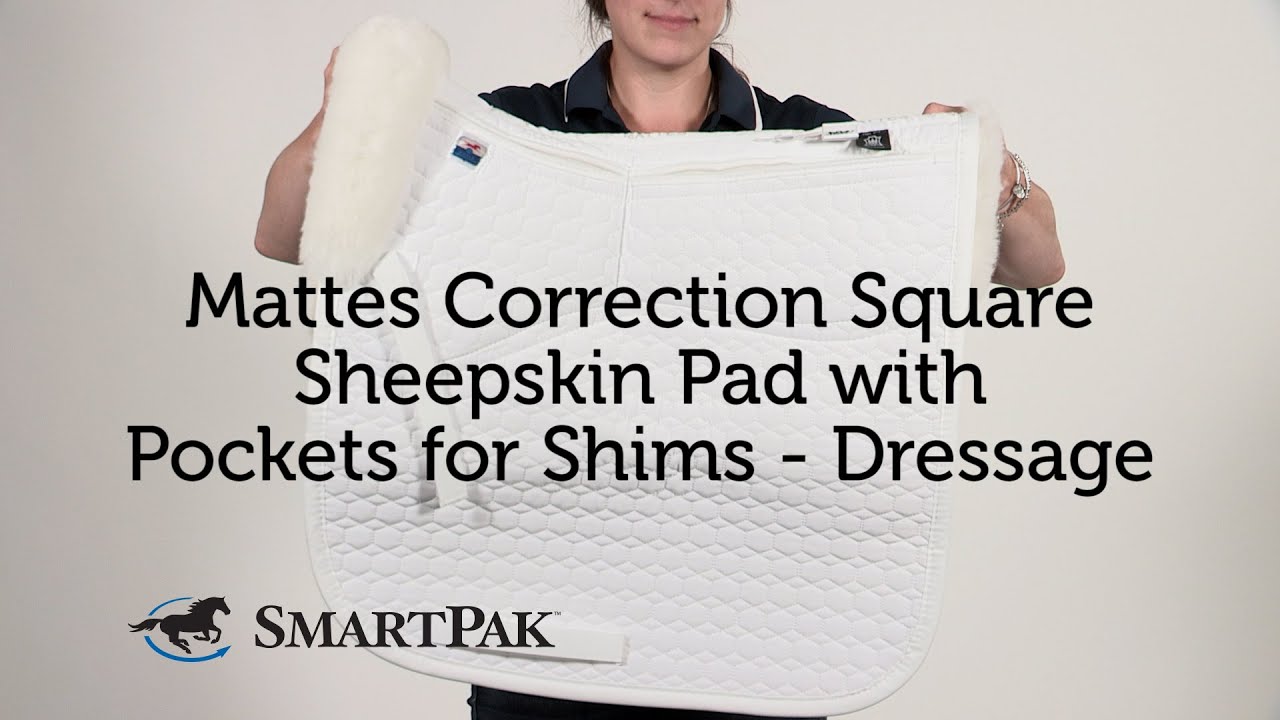 Mattes Correction Square Sheepskin Pad with Pockets for Shims - Dressage Review