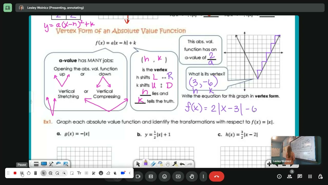 10.2 NOTES Absolute Value Functions