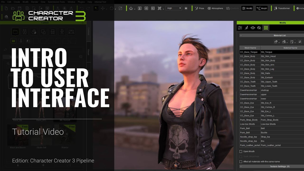 Character Creator 3 Tutorial - Intro to User Interface