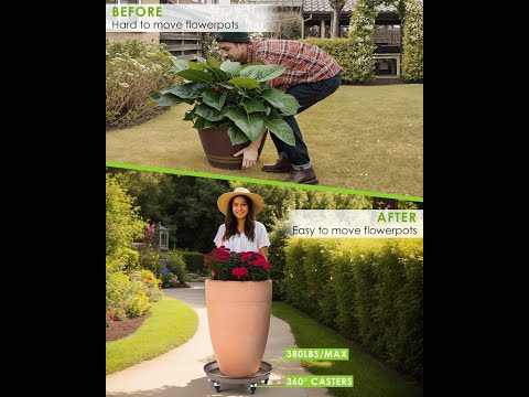 PACETAP Large Plant Stand with Lockable Wheels, Heavy-Duty Plant Caddy with Casters