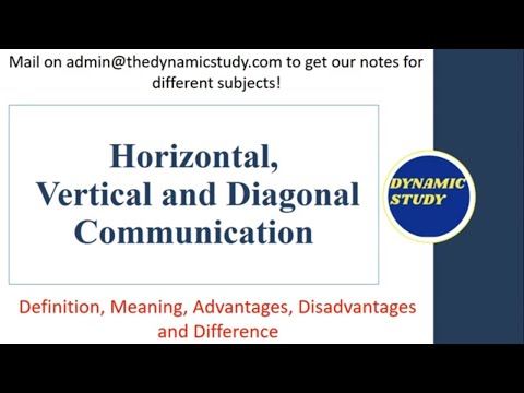 Horizontal; Vertical and Diagonal Communication Video Lecture - UGC NET