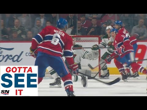 GOTTA SEE IT: Shea Weber Blasts Joel Eriksson Ek With Three Consecutive Slap Shots