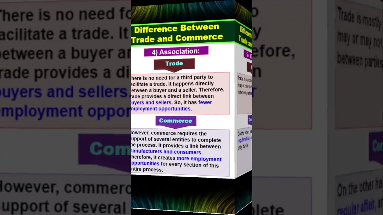 Trade v/s Commerce