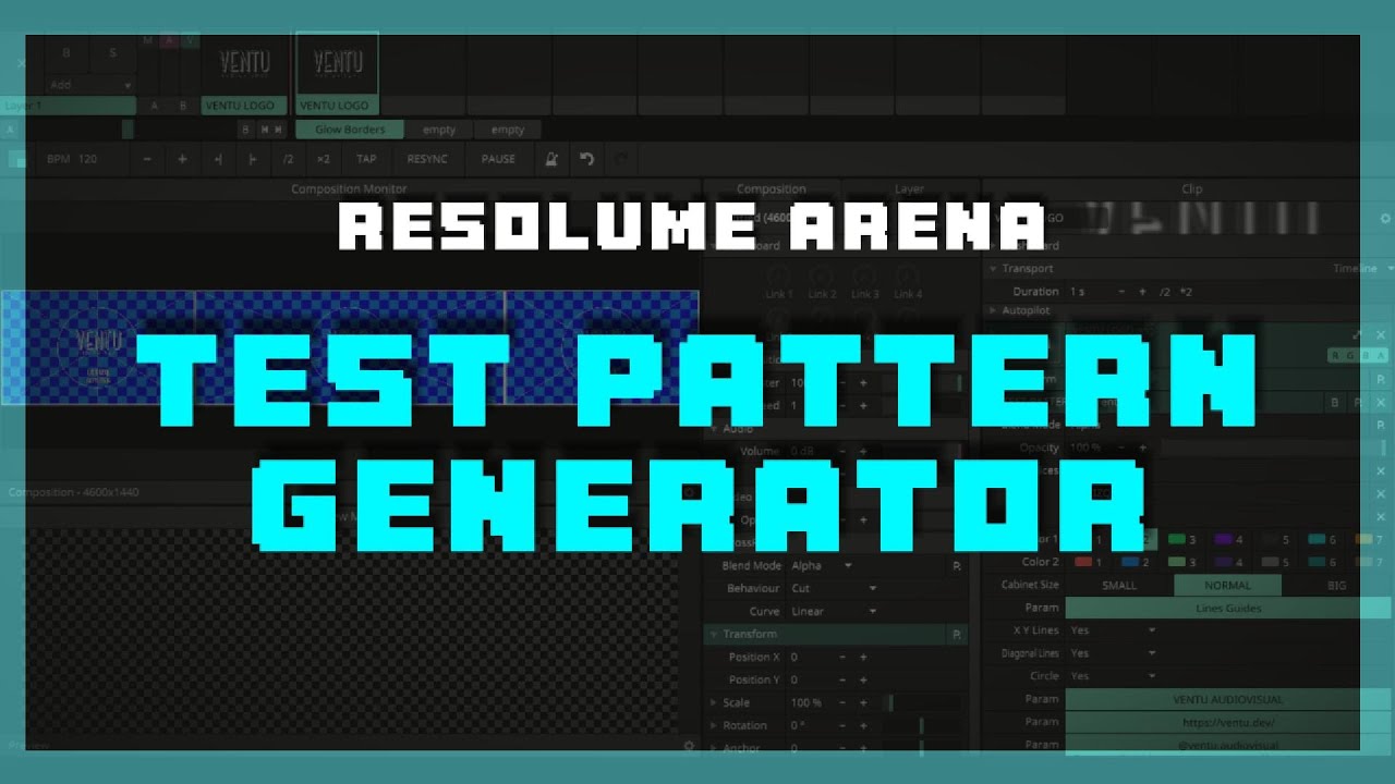 Test Pattern Generator -  Addon for Resolume Arena