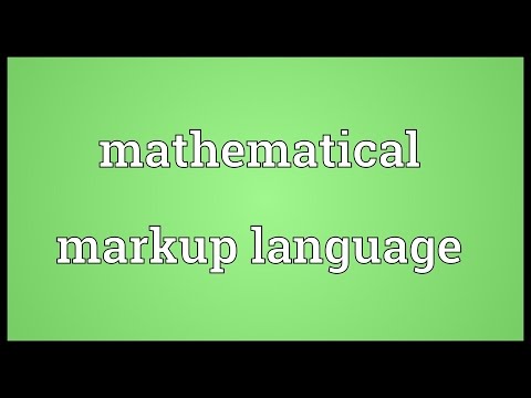 Mathematical markup language Meaning