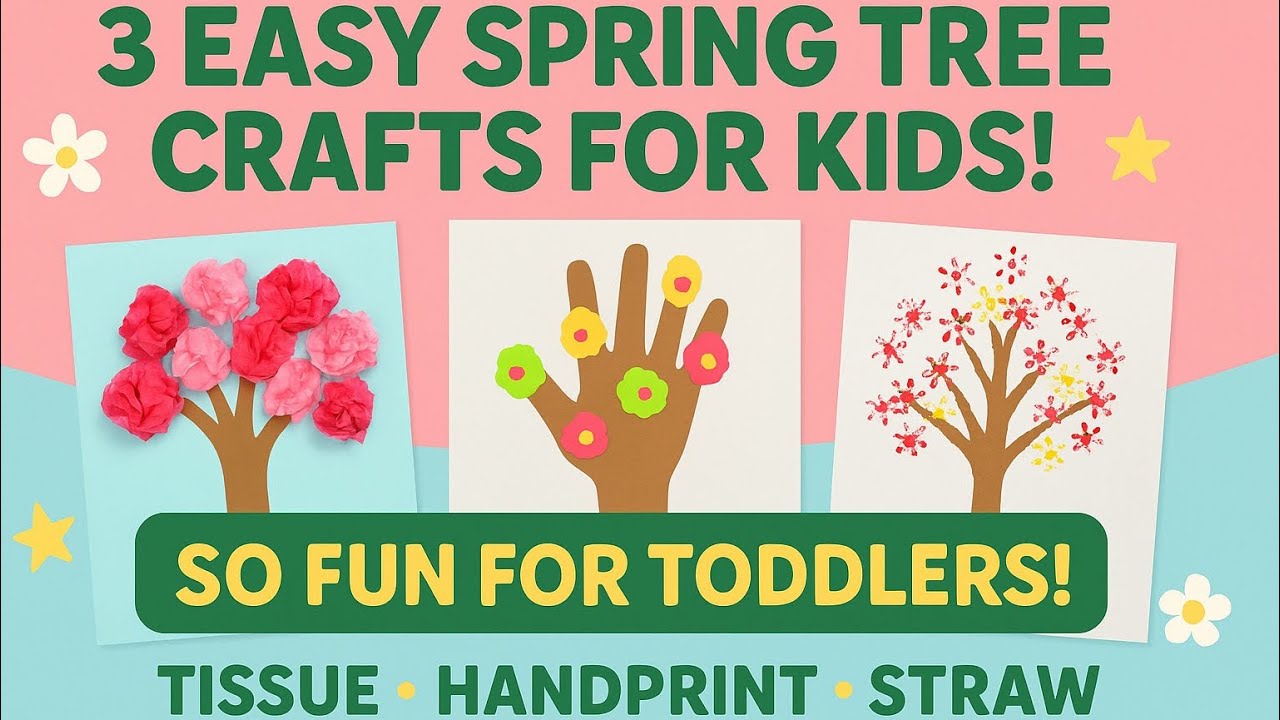 Easy Spring Craft Ideas 🌸 | 3 Spring Tree Art Activities for Home, Classroom & Daycare🌷 #spring 