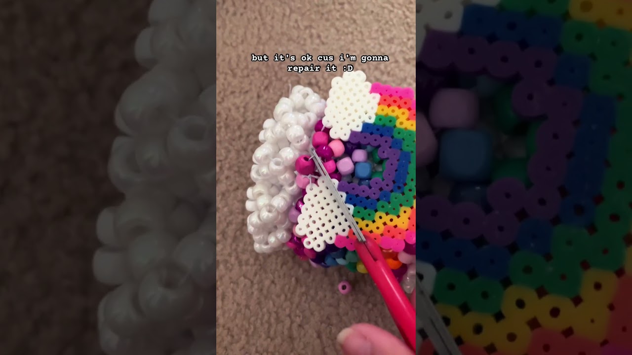 she was my biggest cuff yet 😞 oh well i'm just redoing the middle #kandi #kandikid #imafish #fyp
