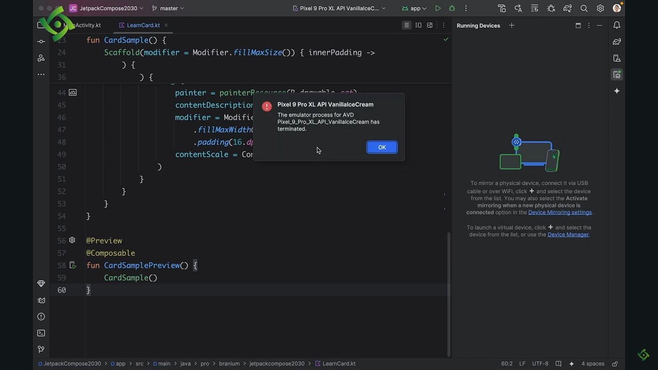 Fix error cannot start Android virtual device