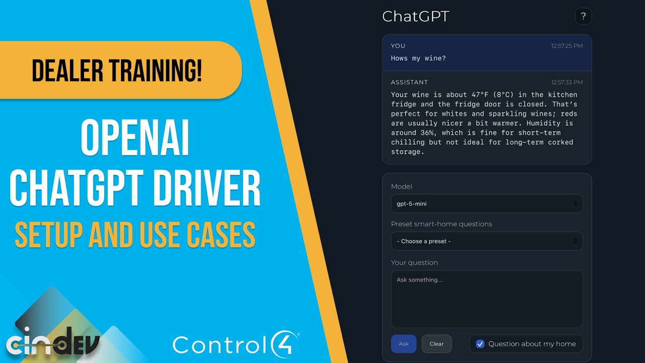 OpenAI ChatGPT Driver for Control4 – Setup & Smart Home Examples