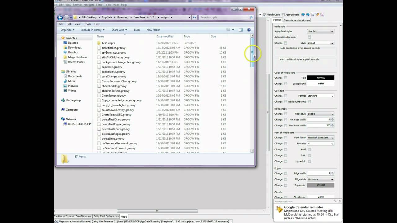 Loading and finding scripts in Freeplane