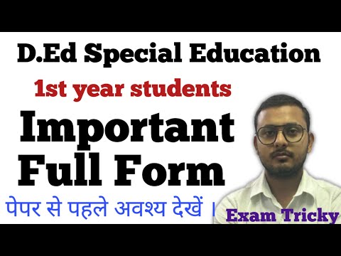 Full form | Special education | 1st year students | D.ed Special Education