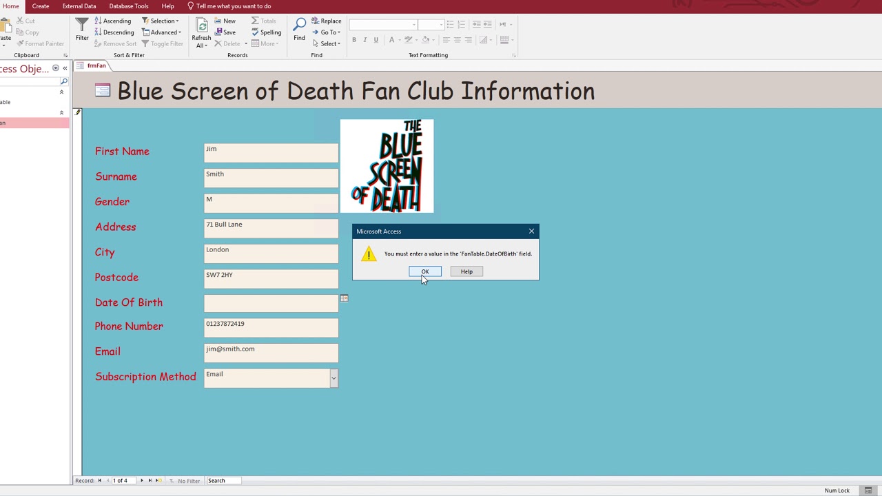 Databases - 8 - Validation - Presence & Range Check