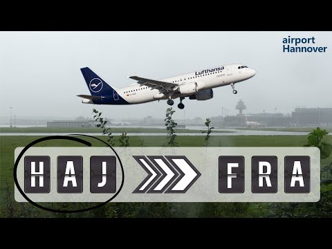 Rainy Lufthansa takeoff from Hannover airport (HAJ) | Airbus A320