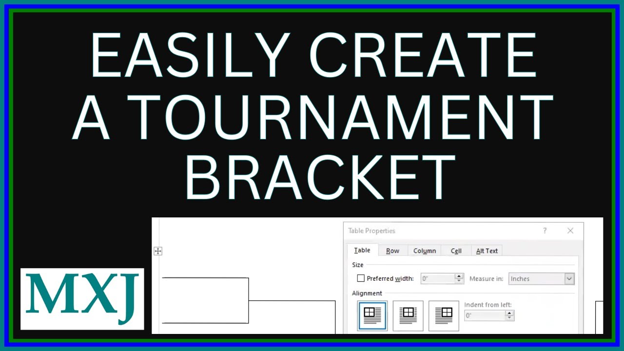 CREATE TOURNAMENT BRACKETS with Microsoft Word (or Excel)