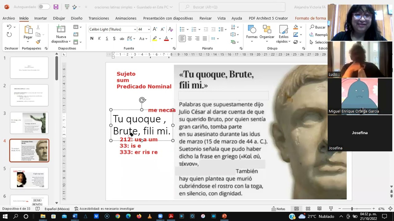 Clase: oraciones simples, análisis y traducción