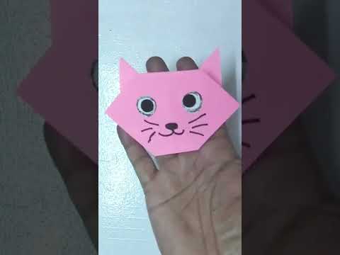 Origami CAT FACE Easy Paper Crafts 😍 #shorts #shortsvideo #origamicat