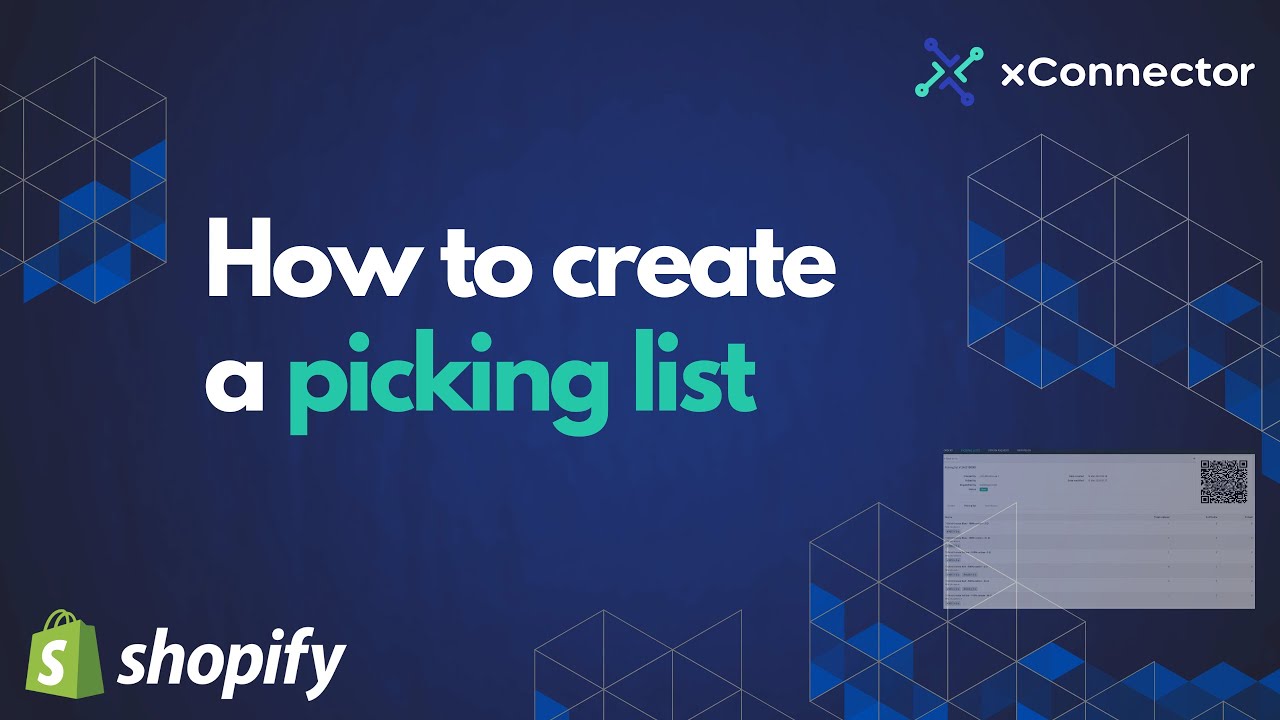 How to create a picking list - xConnector app | Shopify partner