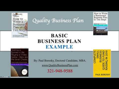 Basic Business Plan Example by Paul Borosky, MBA.