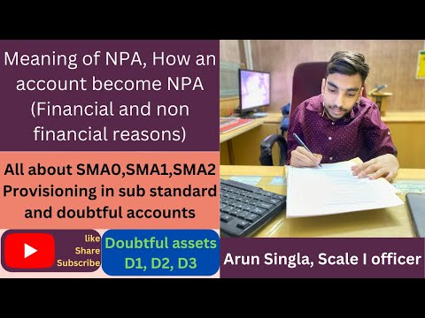 What is NPA? How accounts become NPA| What is SMA0,SMA1, SMA2| Loss, doubtful and substandard asset|
