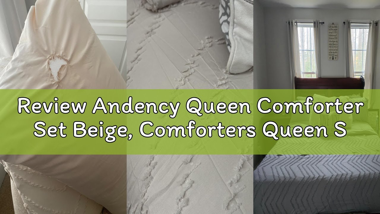 Review Andency Queen Comforter Set Beige, Comforters Queen Size Boho Cream Soft Warm Tufted Neutral