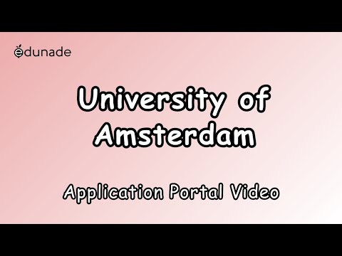 University of Amsterdam (UvA) - Application Portal Video