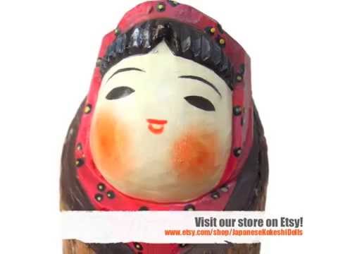 Kokeshi Dolls. Super Cute Handmade Wooden Dolls from Japan. Antique. Vintage. Available to Buy!