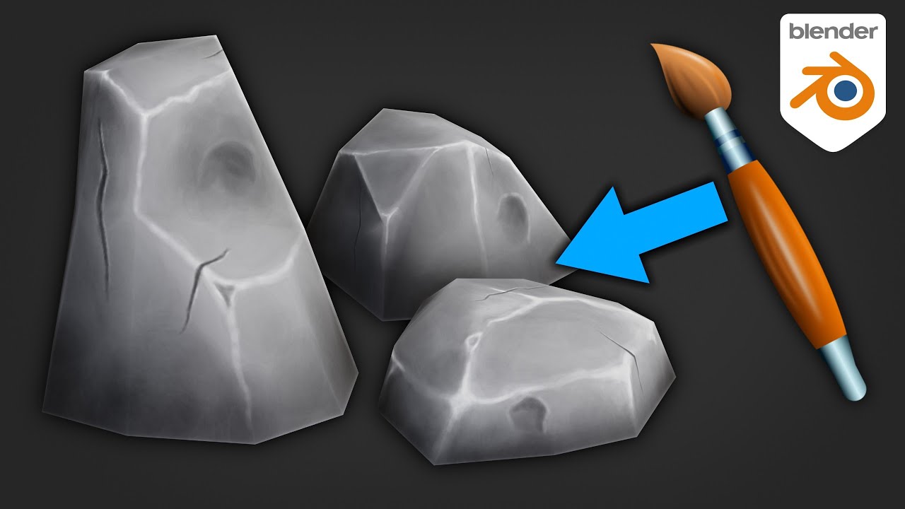Create Hand Painted Low Poly Rocks in Blender (Tutorial)