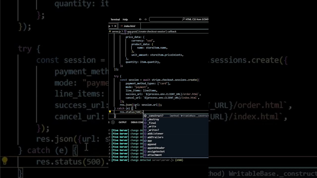 Catch Server Side Errors with Node JS | Ultimate Stripe API & Node JS Tutorial
