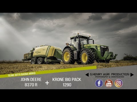 Krone Big PAck 1290 + John Deere 8370R | Imballatura Paglia | Team Bagna