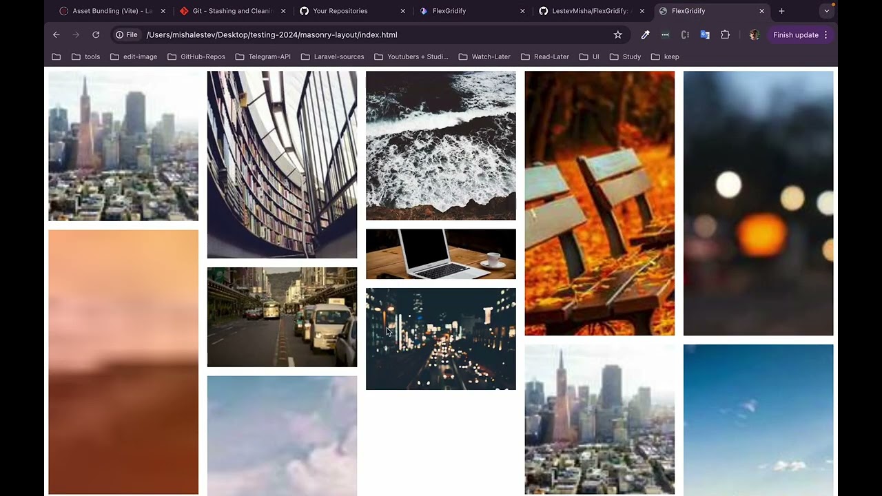 How to build responsive grid masonry layout in 2 minutes? html, css and js