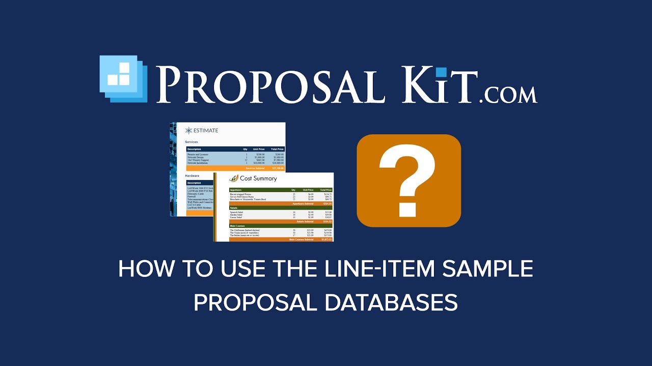 How to use the Line-Item Sample Proposal Databases