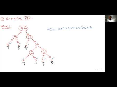 12 of 13 - Prime Factor Tree Method - Simplifying surds - Part 2