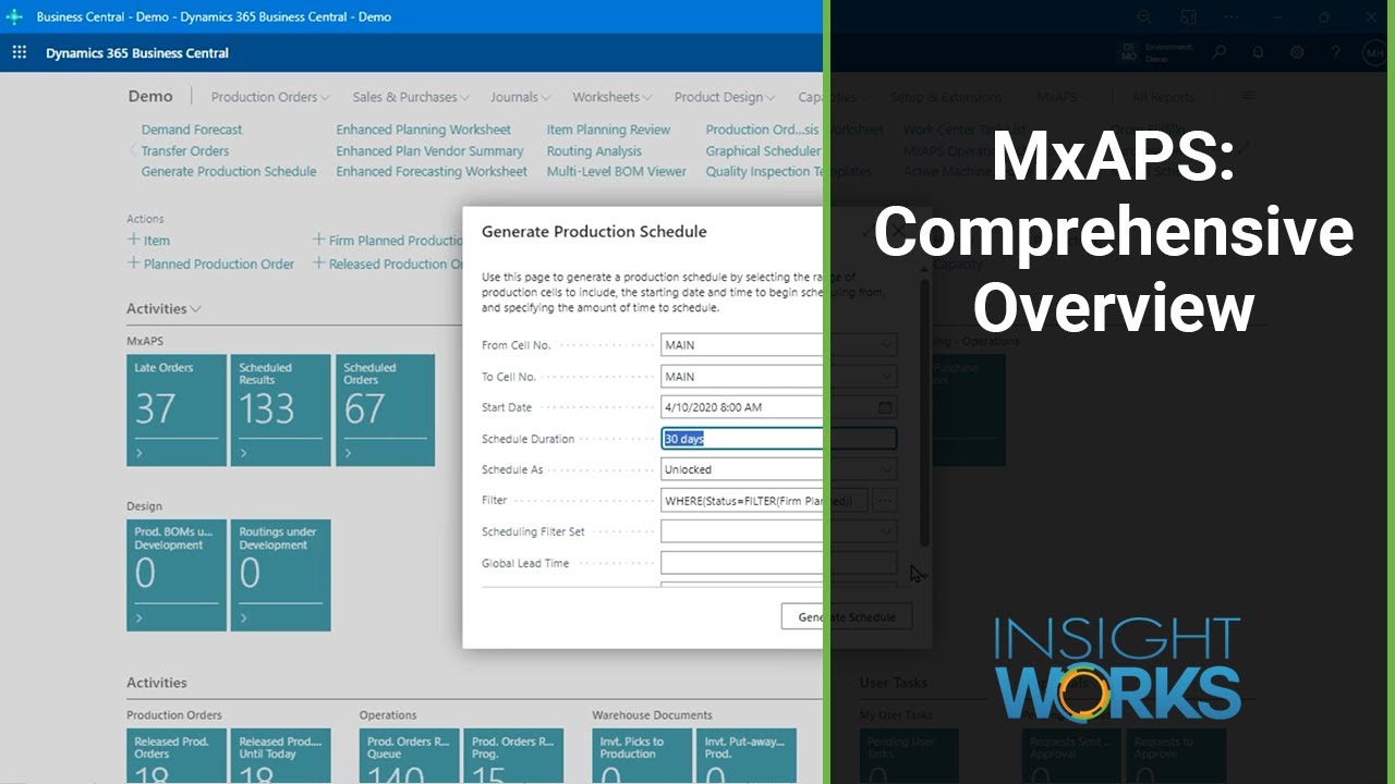 MxAPS Automated Production Scheduling – Comprehensive Overview