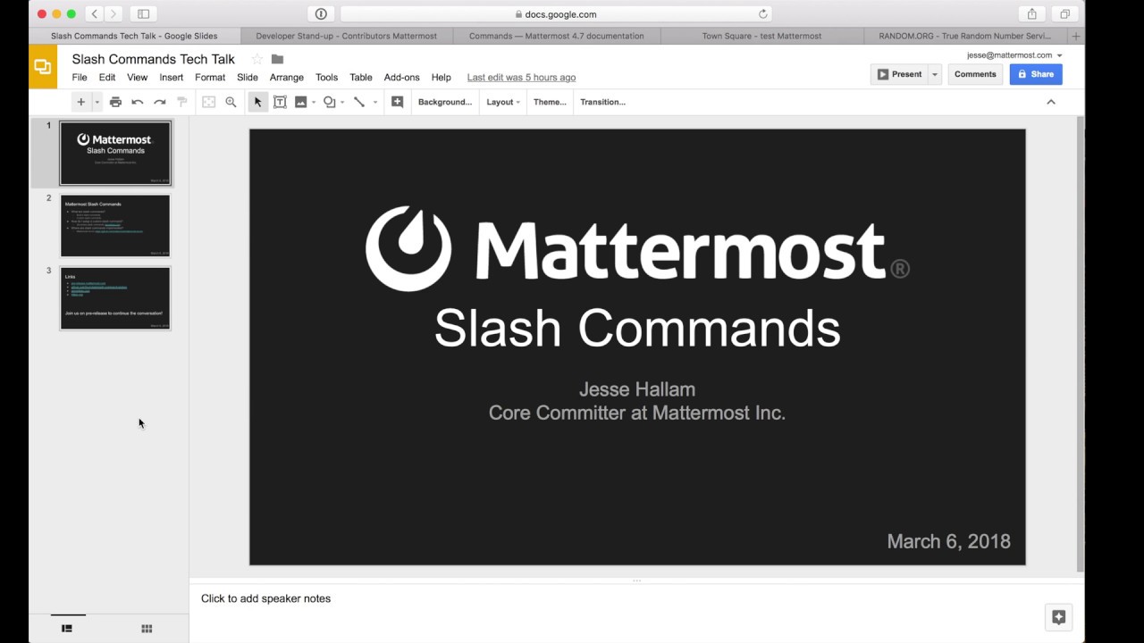 Mattermost Dev Talk - Slash Commands
