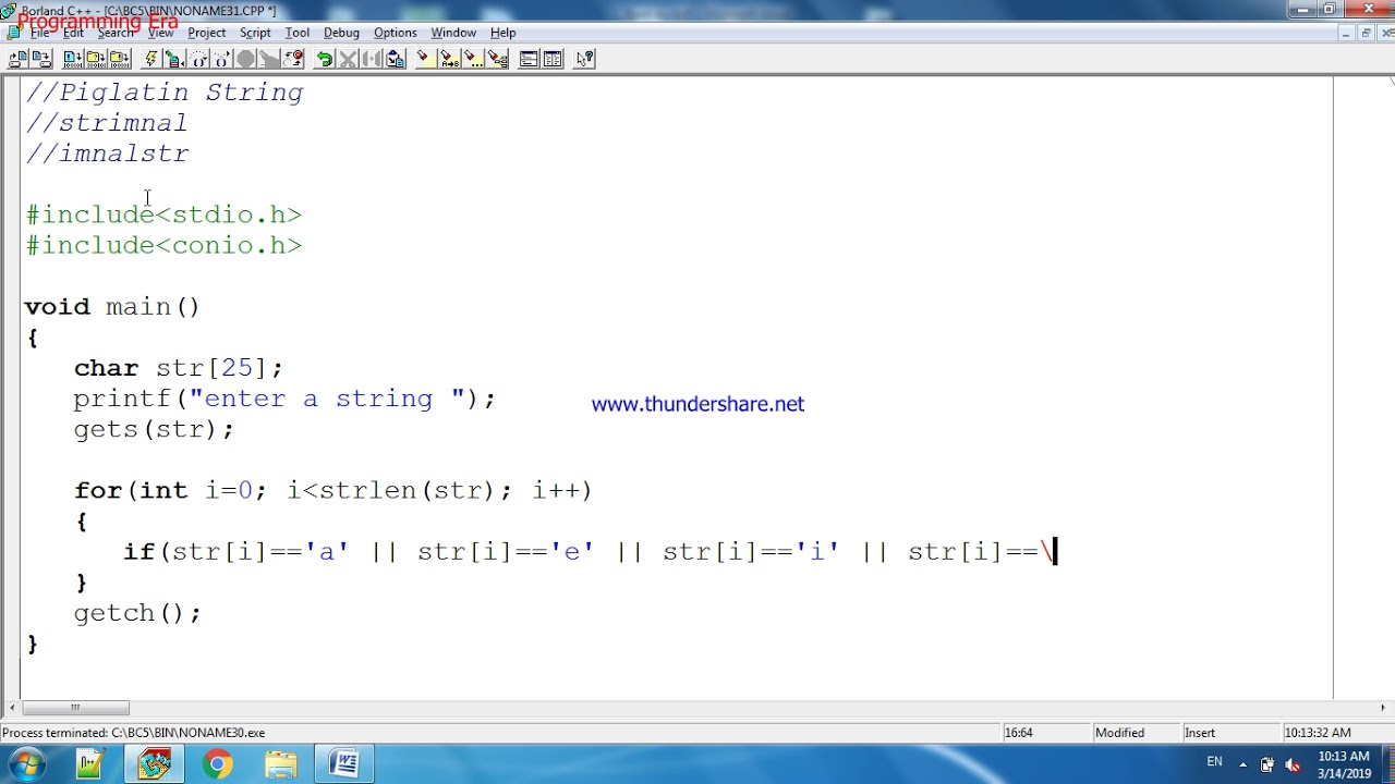 Piglatin String in C Programming