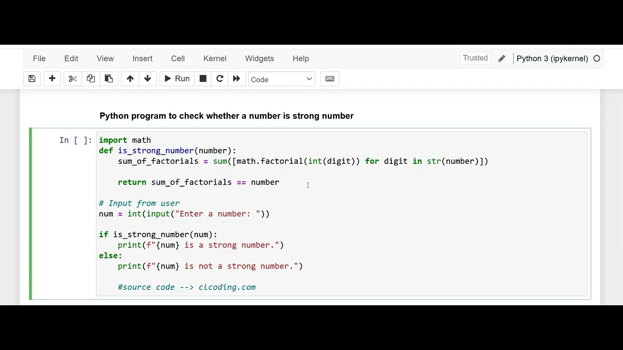 Day 16 : Python program to check whether a number is strong number