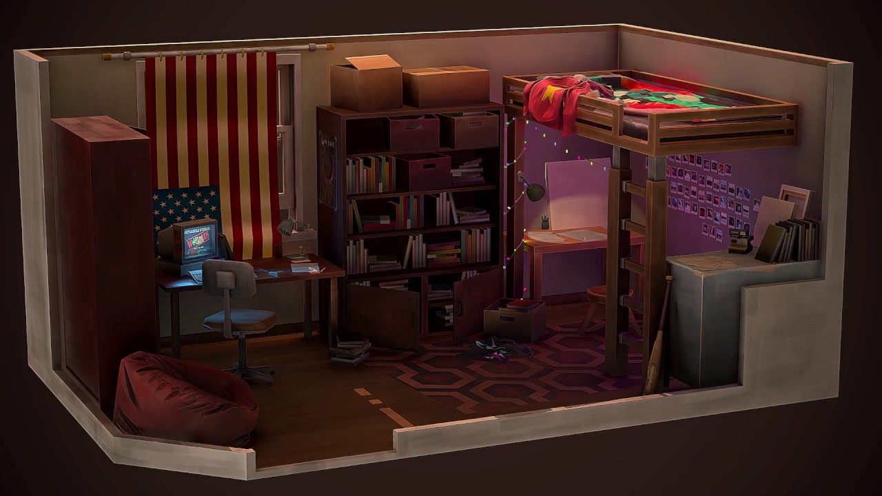 90's Dorm Room Flag Animation