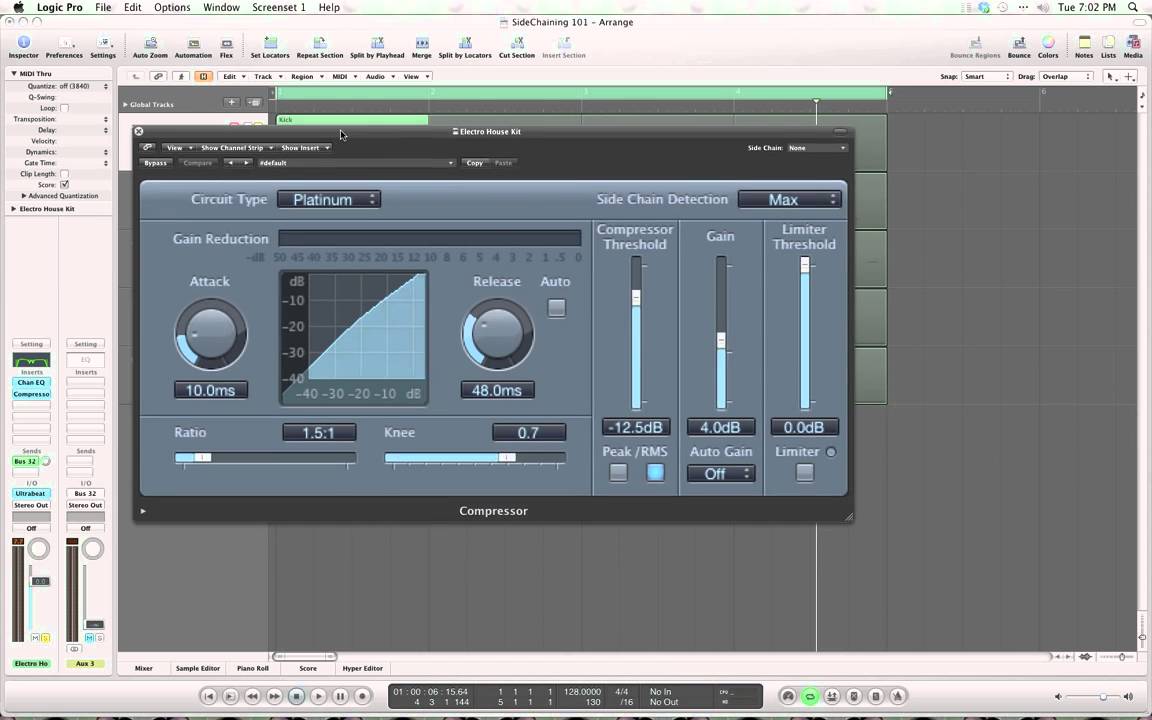 Logic 9 Kick EQ & Compressor - Dance