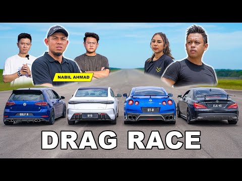 BYD Seal v Nissan GT-R v AMG CLA 45 v VW Golf R : DRAG RACE (English Sub)