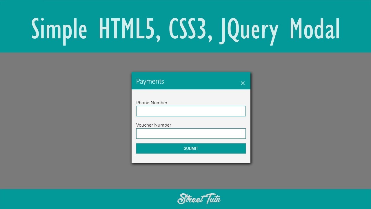 Simple Modal, using HTML5, CSS3 and JQuery