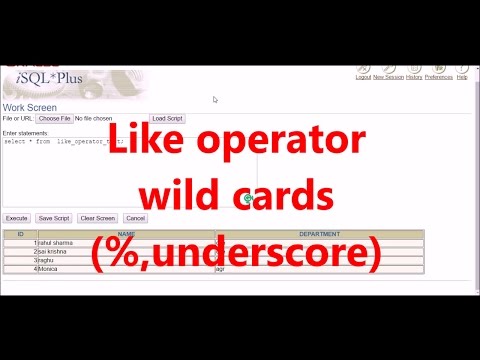 like operator and wild cards in SQL